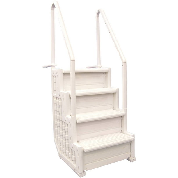 Blue Torrent Antigua Step Ladder with Handrails for Above Ground Pools ...