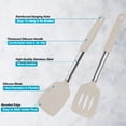 2 Pack Spatulas, Solid & Slotted Silicone Spatula Set, Stainless Steel ...