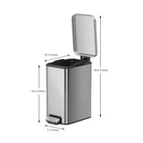 Better Homes & Gardens Stainless Steel Slim Step Trash Can, 2.6 Gallon ...