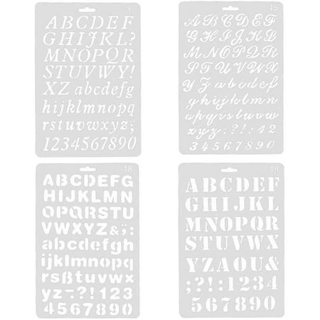 4 Pieces Alphabet Painting Stencils Set, Assorted Styles Reusable ...