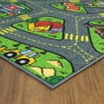 Jungtier Fun Time Retro City Traffic Car Road Map Area Rug, 2' 7" x 5 ...