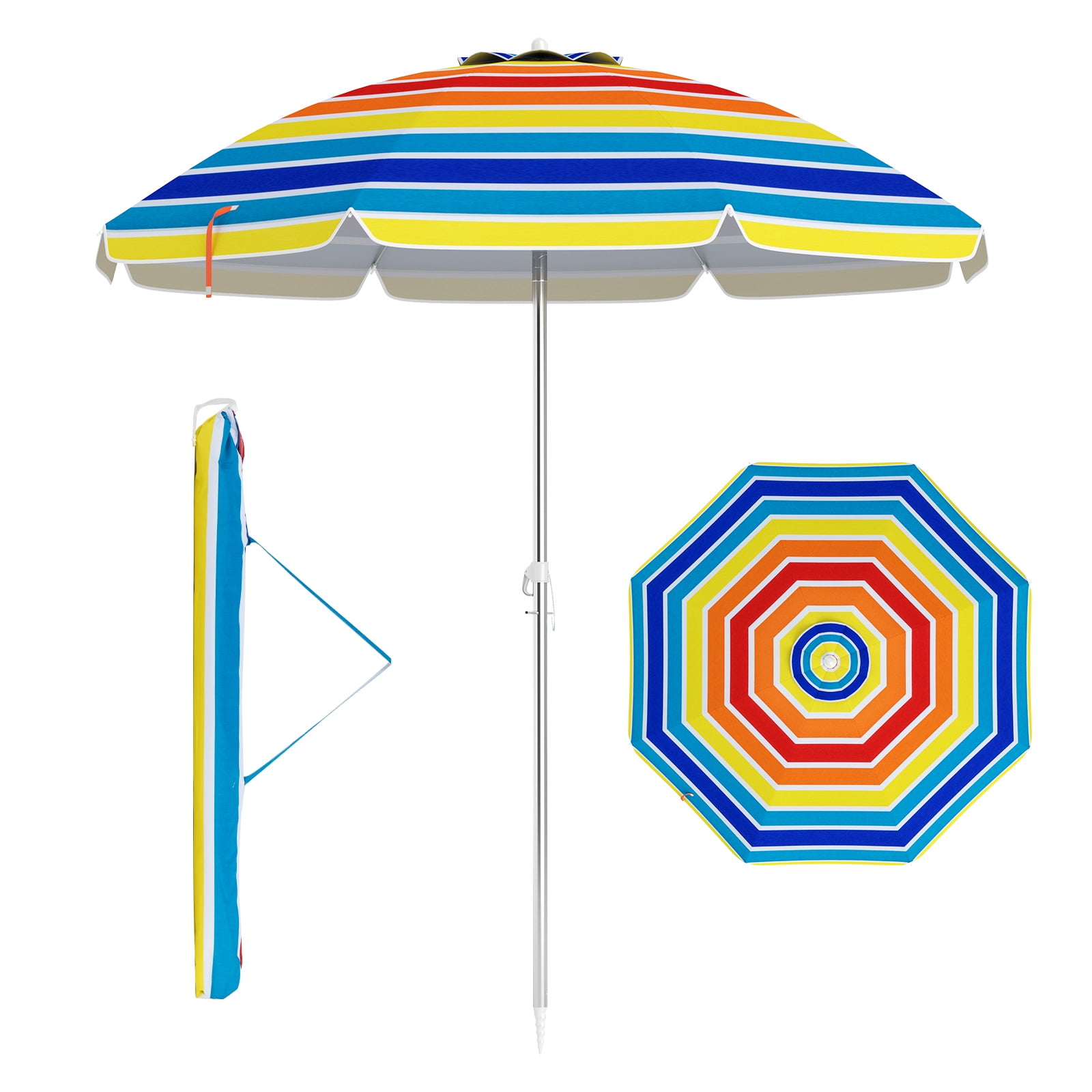 Click here for Gymax 6.5 Ft Beach Umbrella Upf50+ Sun Protection... prices
