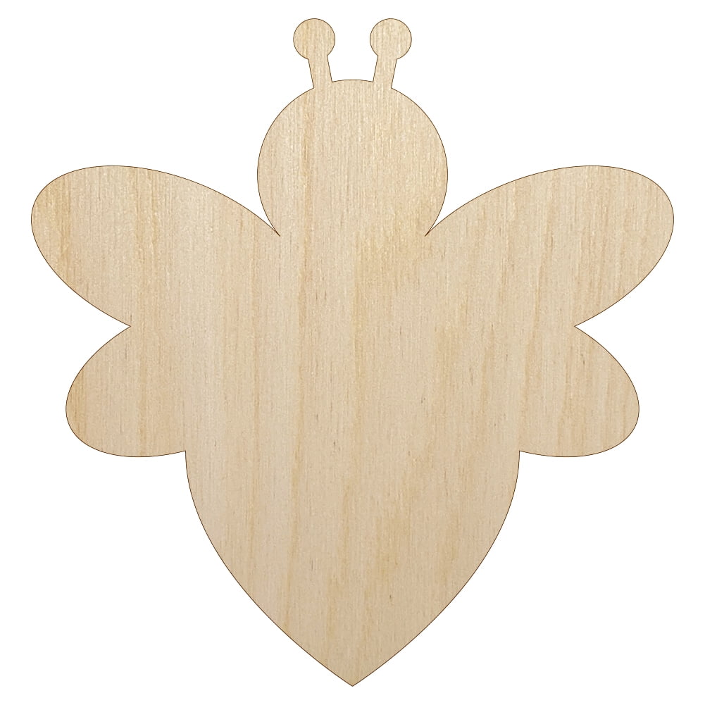 Cute Bumble Bee Solid Wood Shape Unfinished Piece Cutout Craft DIY ...