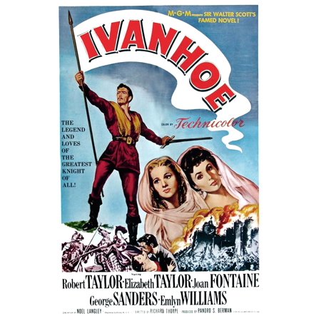Ivanhoe Robert Taylor Joan Fontaine Elizabeth Taylor 1952 Movie Poster ...
