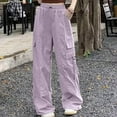 Qyzeu Lounge Pants Women Loose Fit Elastic Waist Baggy Cargo Pants