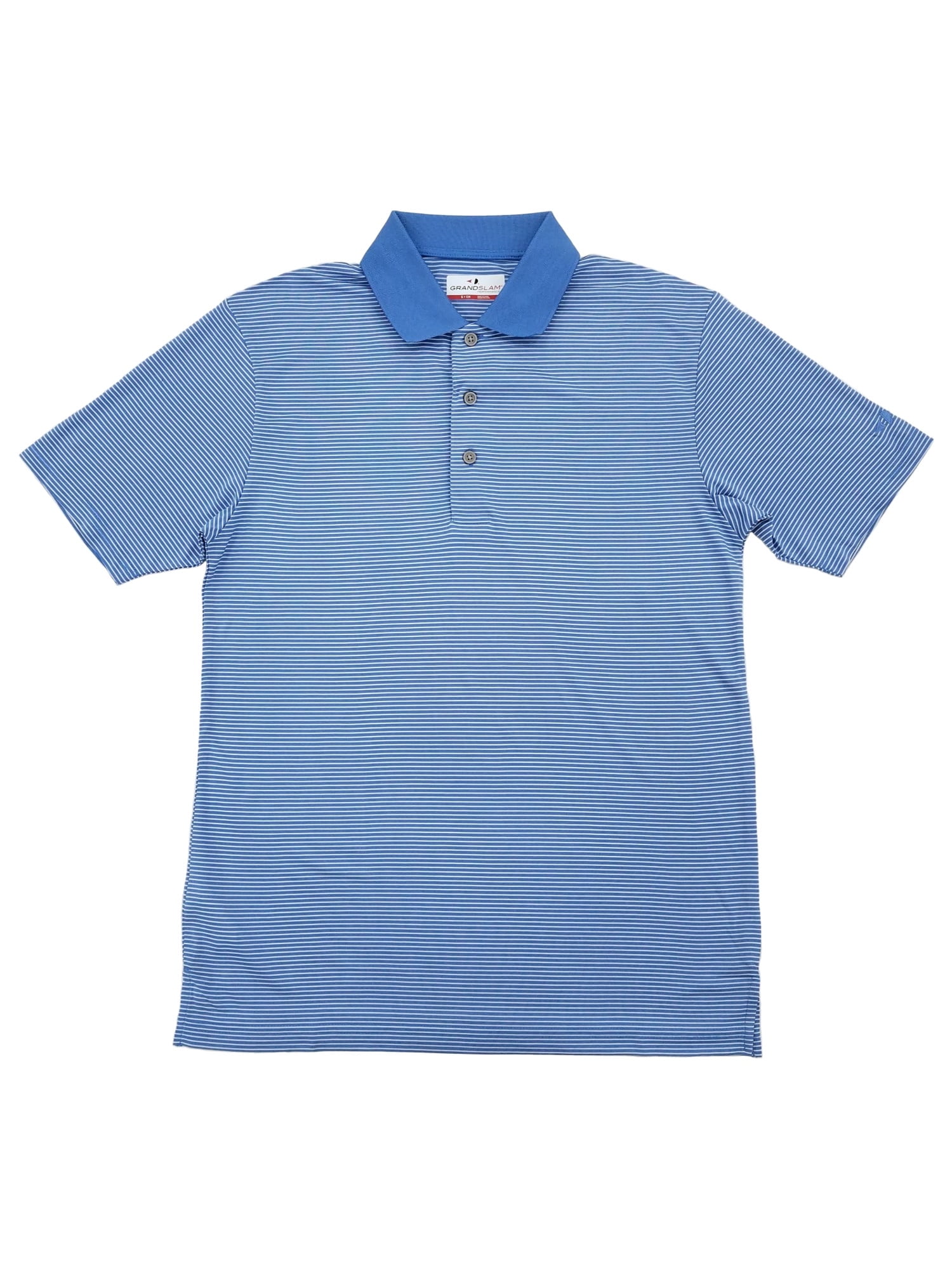Grand Slam Mens Regatta Blue Stripe Performance Polo Shirt Small ...