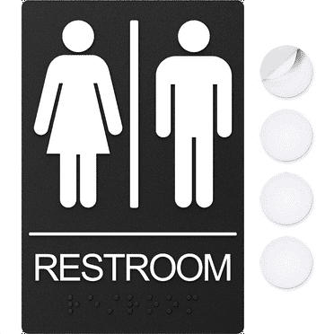 Raindrops Braille Door Restroom Signage For Public Restrooms Adhesive ...
