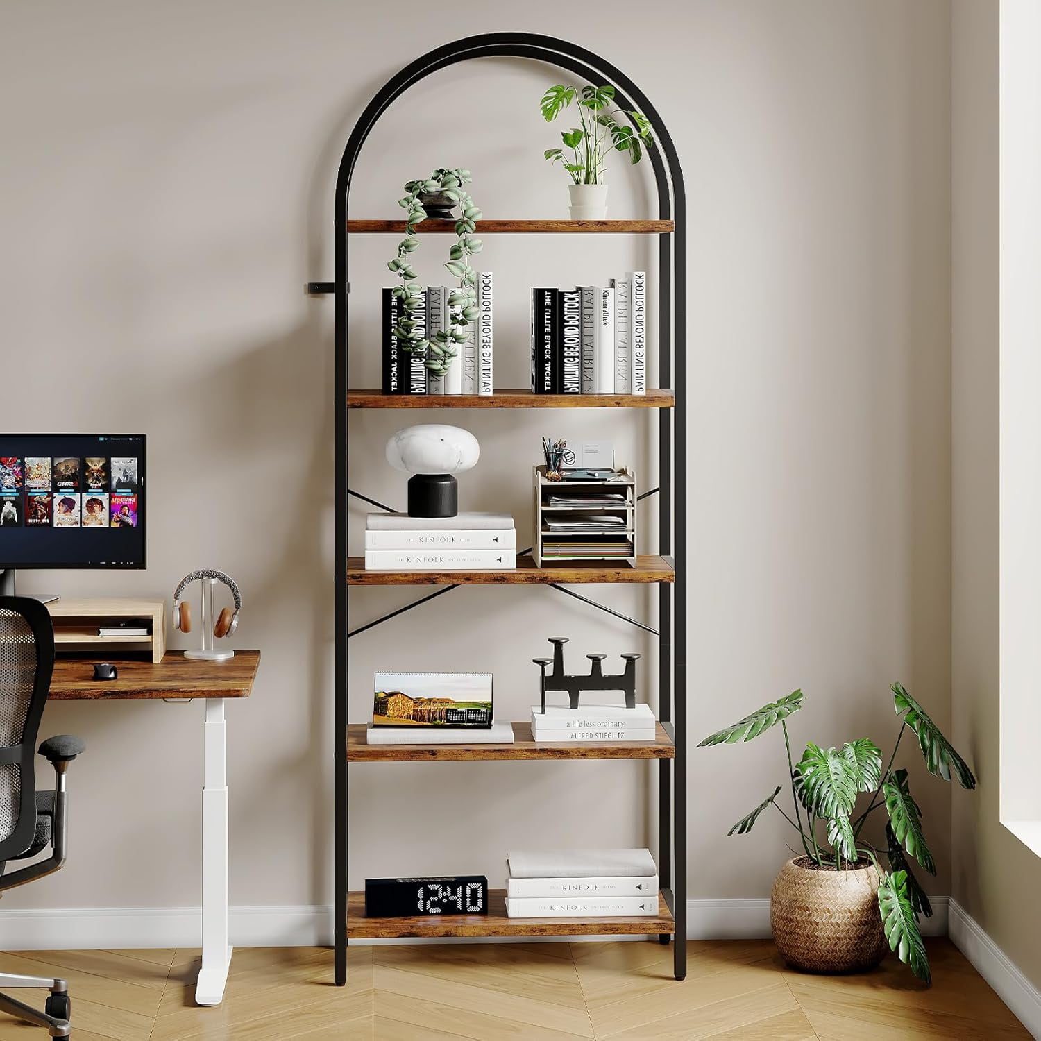 Click here for Ourlova 71 Inch Metal Frame Book Shelves Tall Book... prices