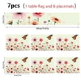 7 Piece Linen Table Runner and Placemats Set, Butterfly Daisy Garden ...