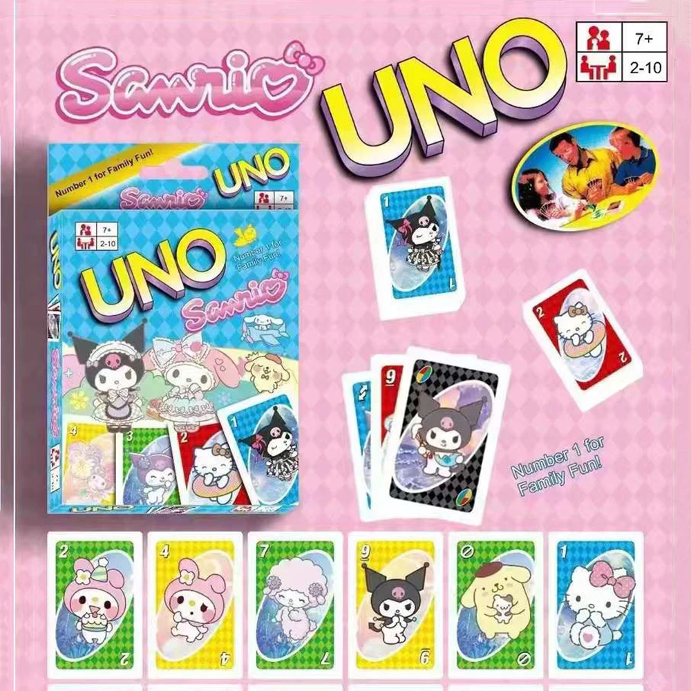 UNO Sanrio Board Game Anime Cartoon Kawaii Figure Pattern Family Funny ...