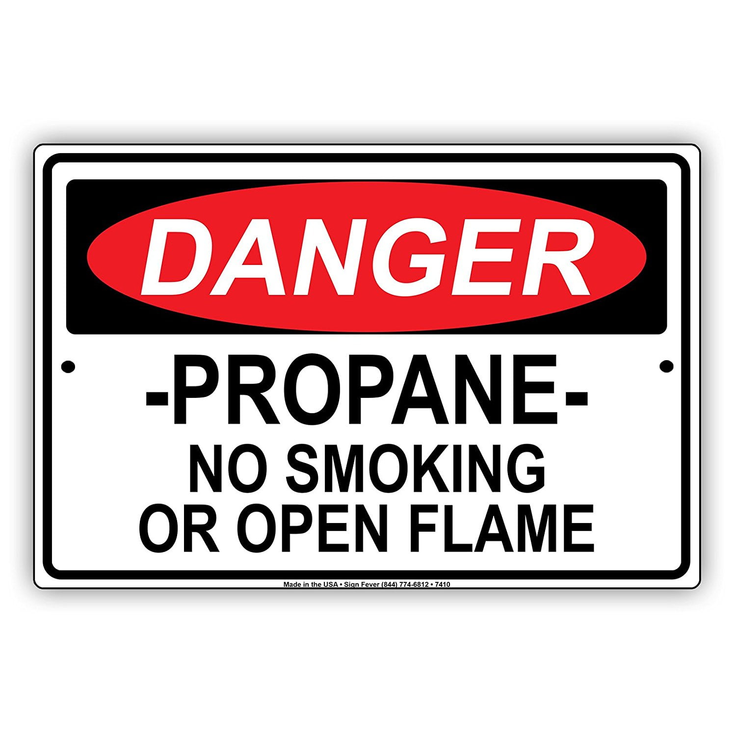 OSHA DANGER Propane No Smoking Or Open Flame Beware Alert Warning ...