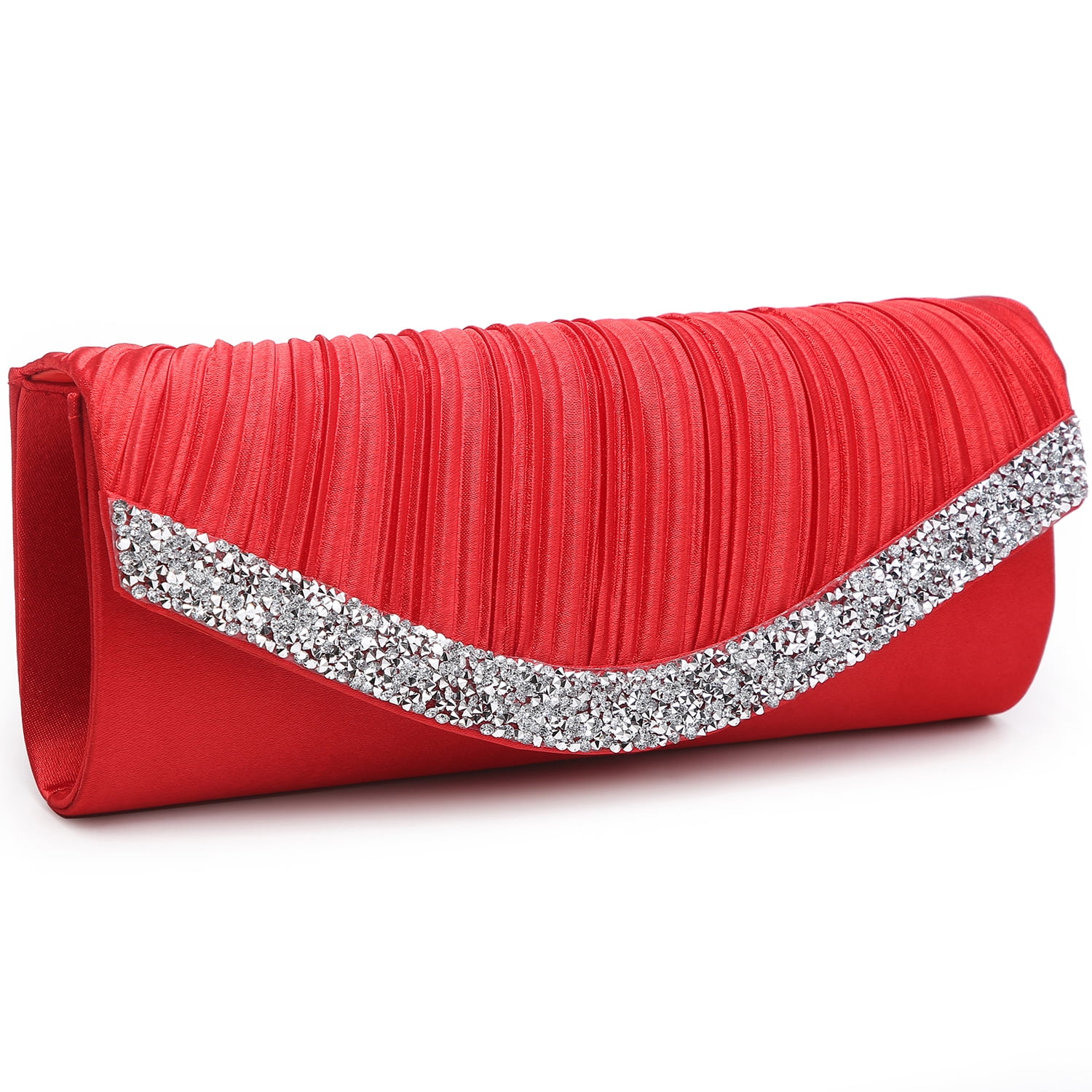 Dasein Women Satin Evening Bags Rhinestone Clutch Purses for Wedding ...