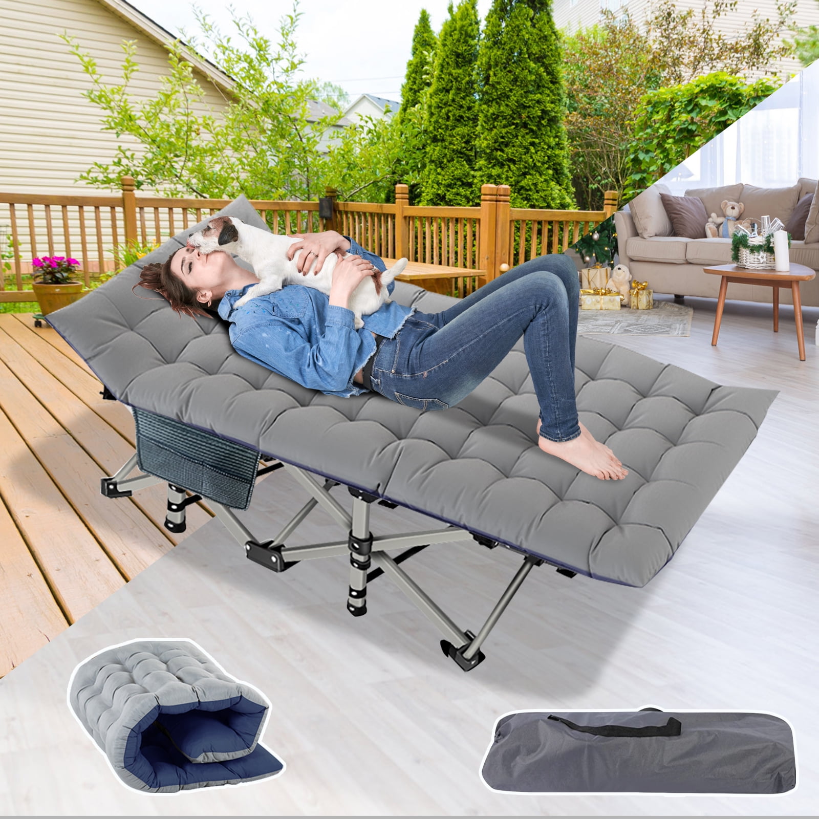 Lilypelle Folding Camping Cot For Adults Portable Sleeping Cot Lilypelle Folding Camping Cot For Adults Portable Sleeping Cot