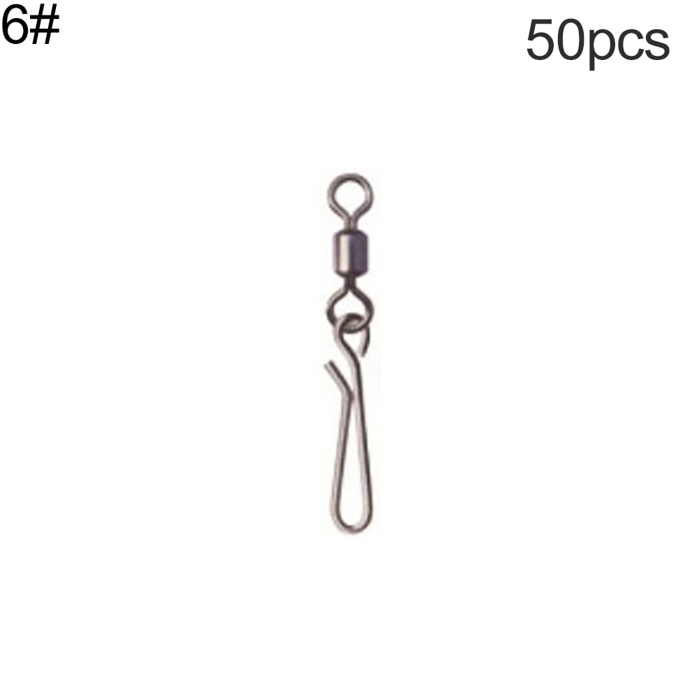 Yoone 50Pcs/Set Rolling Swivel with Hanging Snap Fishing Tackle Fishhooks Connector - Walmart.com