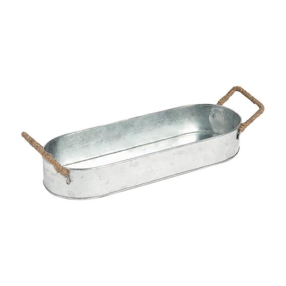 Walmart Galvanized Round Tray with Wooden Handles for Home, Office ...