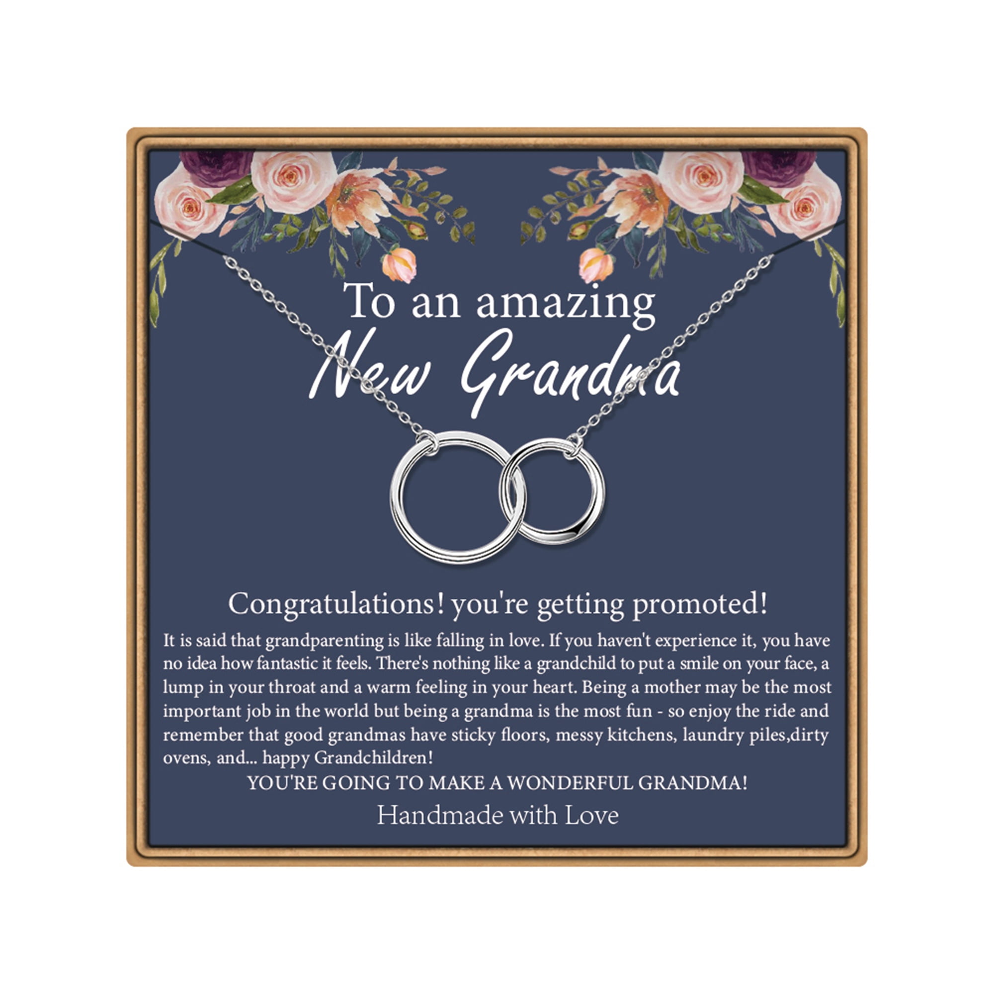 TINGN New Grandma Gifts Grandmother To Be Gifts Two Interlocking ...