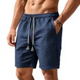 Ceisia Men's Casual Shorts Elastic Waist Drawstring Solid Color ...