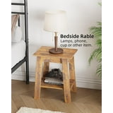 "RIEDHOFF Farmhouse Wooden End Table, 2 Storage Shelves, Rustic Brown ...