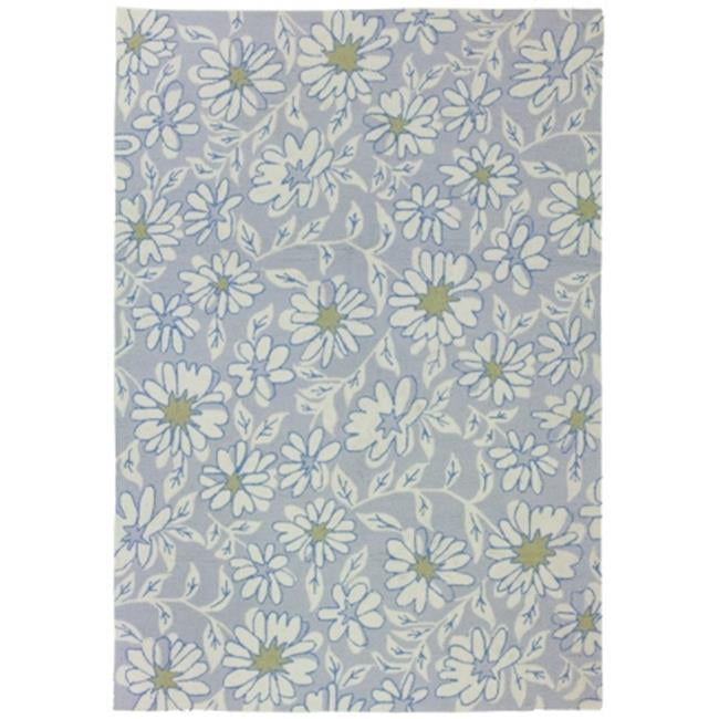 Homefires Floral and Garden Blue/Green Daisies Area Rug - Walmart.com