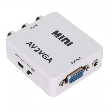 Adapter, AV To VGA Adapter, Clear And Stable 480P Mini For Convert AV ...