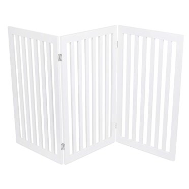 STAROUS Wooden Freestanding Foldable 3 Panels Pet Gate for Dogs with ...