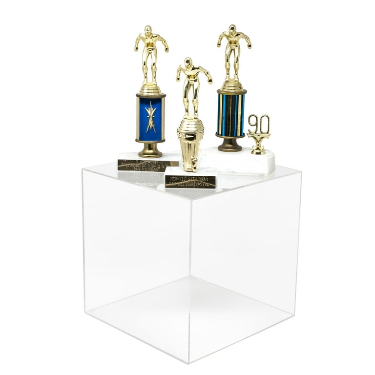 Versatile Clear Acrylic Display Case - Medium Square Box with Risers ...