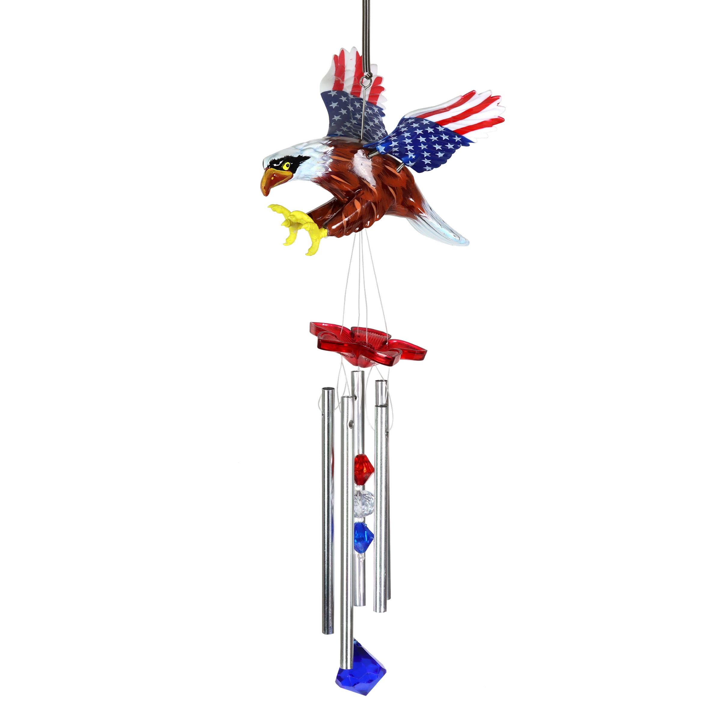 Exhart WindyWing Patriotic Eagle Wind Chime with American Flag Wings, 8 ...