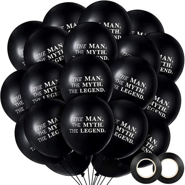 100 Pieces The Man The Myth The Legend Balloons Black Men Party Balloon ...