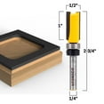 4 Bit 1/2" Diameter Flush Trim Template Router Bit Set - 1/4" Shank ...