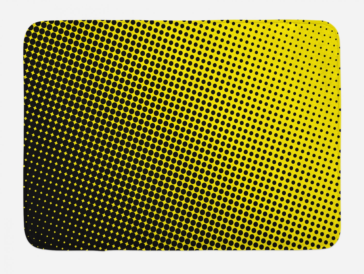 Yellow Bath Mat, Ombre Pattern in Yellow Background with Black Dots ...