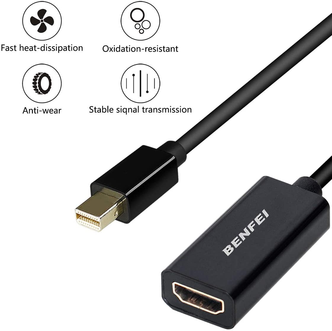 Mini DisplayPort to HDMI Adapter 2 Pack, Benfei Mini DP (Thunderbolt ...