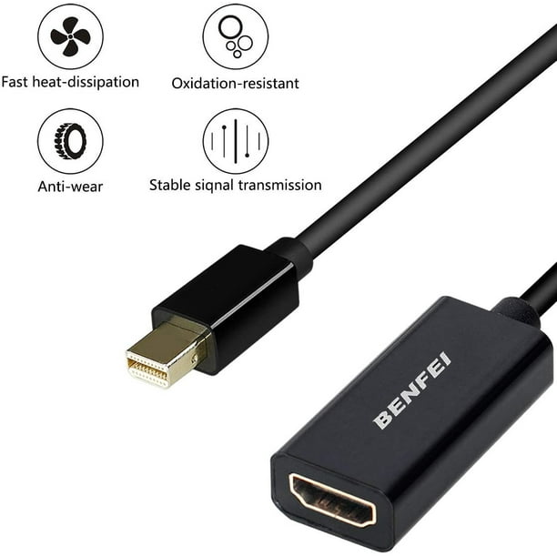 Mini DisplayPort to HDMI Adapter 2 Pack, Benfei Mini DP (Thunderbolt ...
