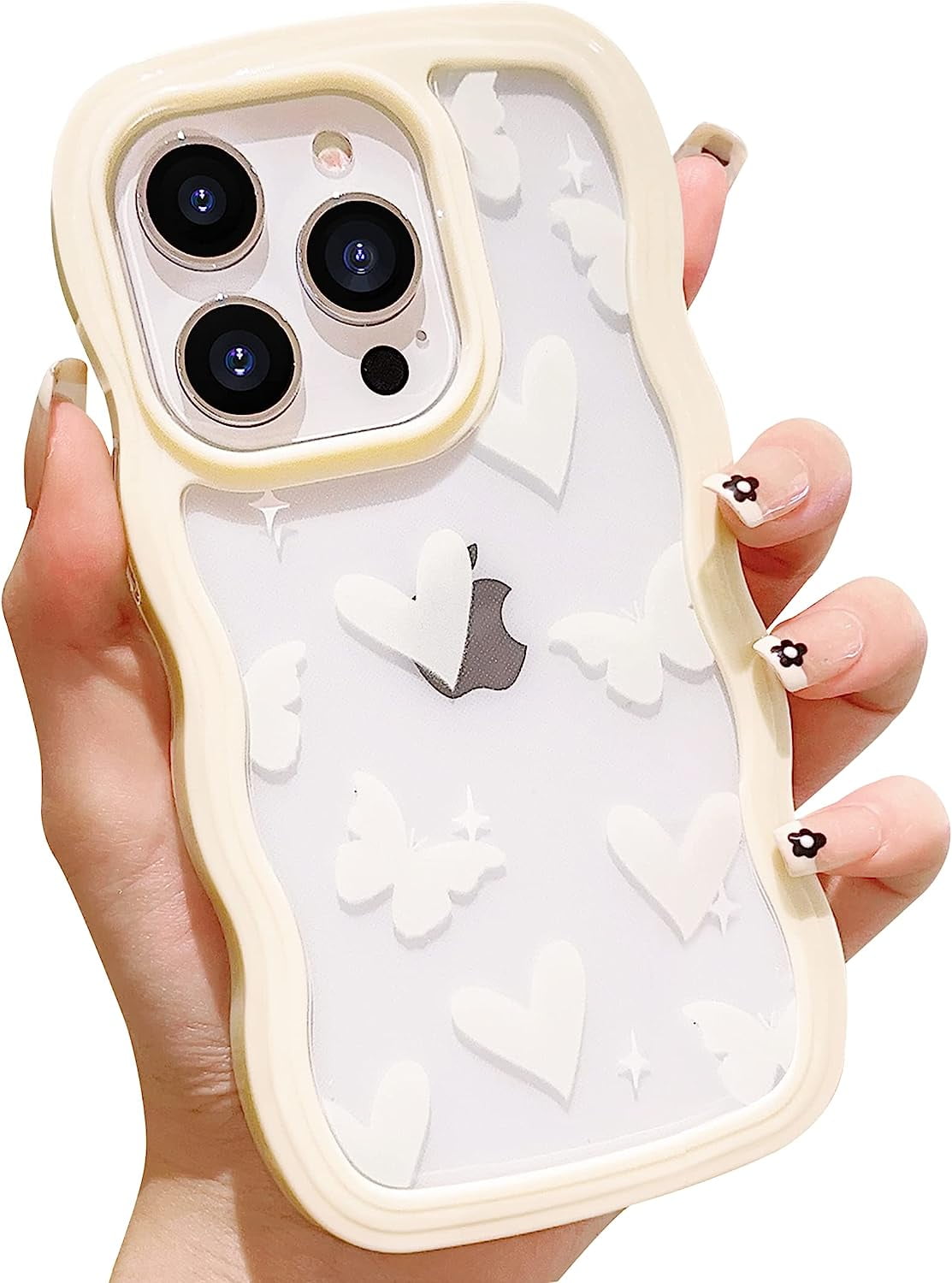 Compatible with iPhone 14 Pro Phone Case Butterfly Heart Cute Pattern ...