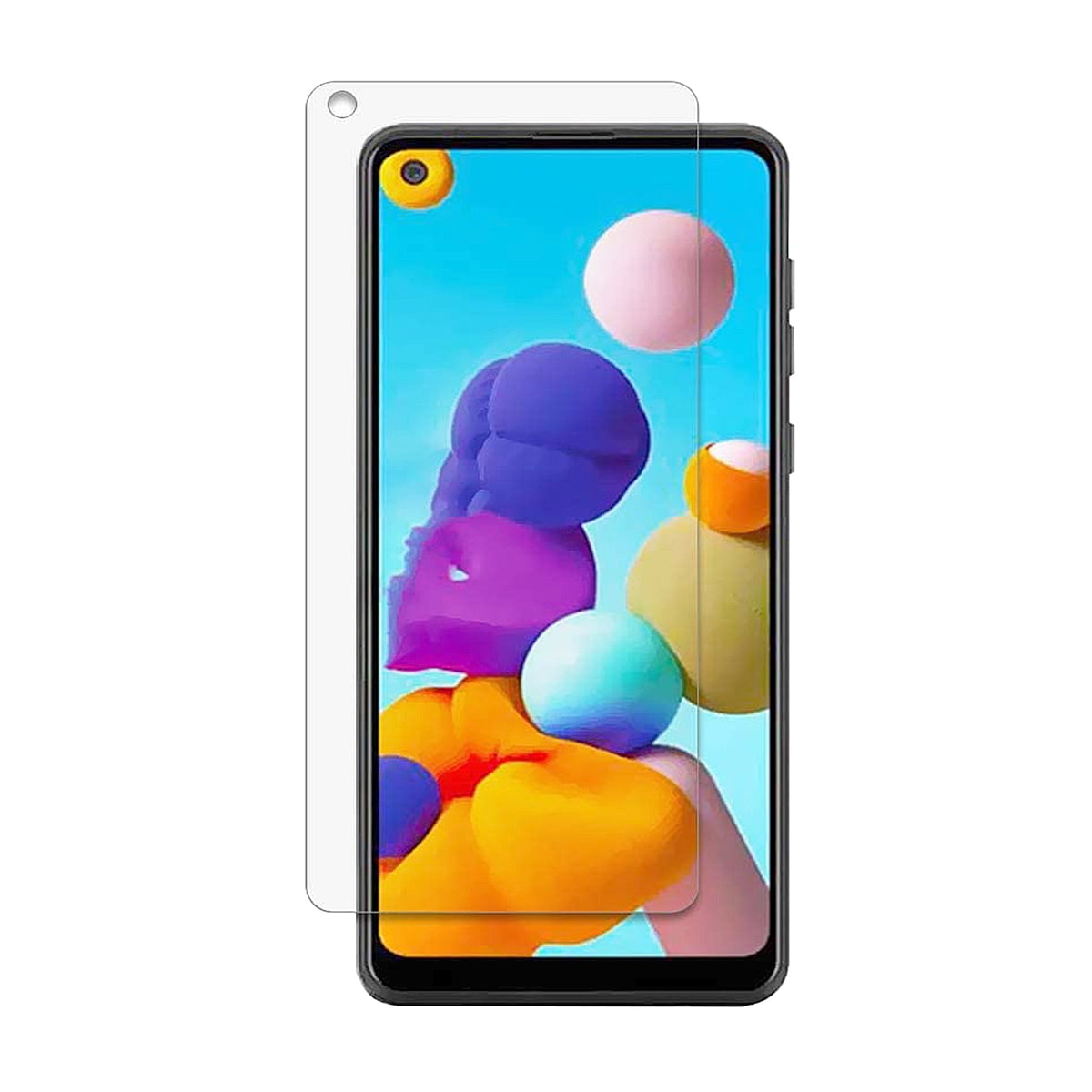 Samsung Galaxy A21 Tempered Glass Screen Protector HD Clear Precise Cut ...