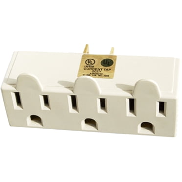 Projectpak 3 Outlet Grounded Wall Tap Splitter, 180° Rotating Plug ...