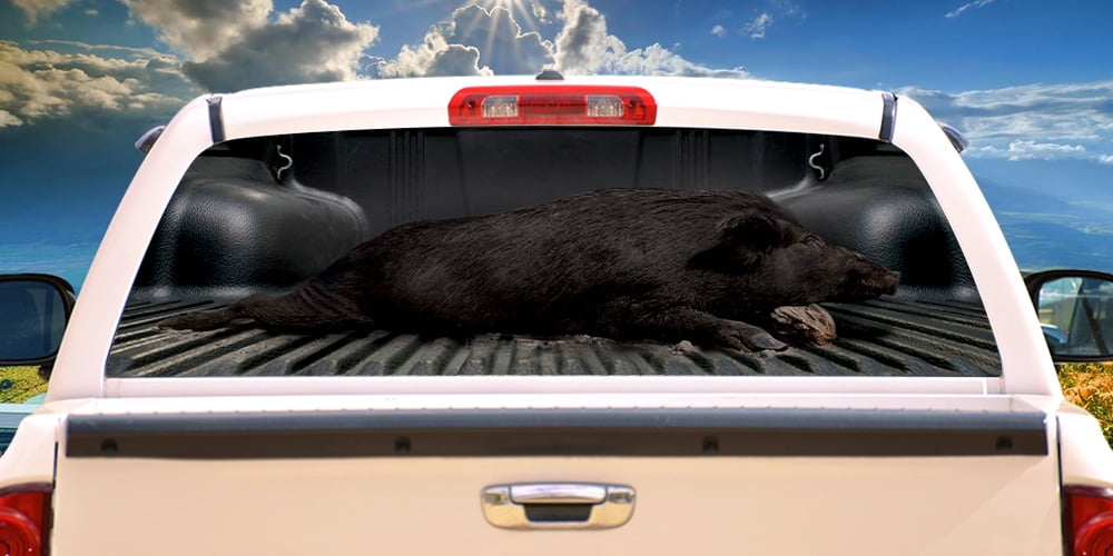 SignMission Dead Boar Rear Window Graphic truck view thru vinyl decal ...