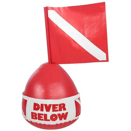 Inflatable Float with Dive Flag, Red PVC Diver Below Signal Floater ...