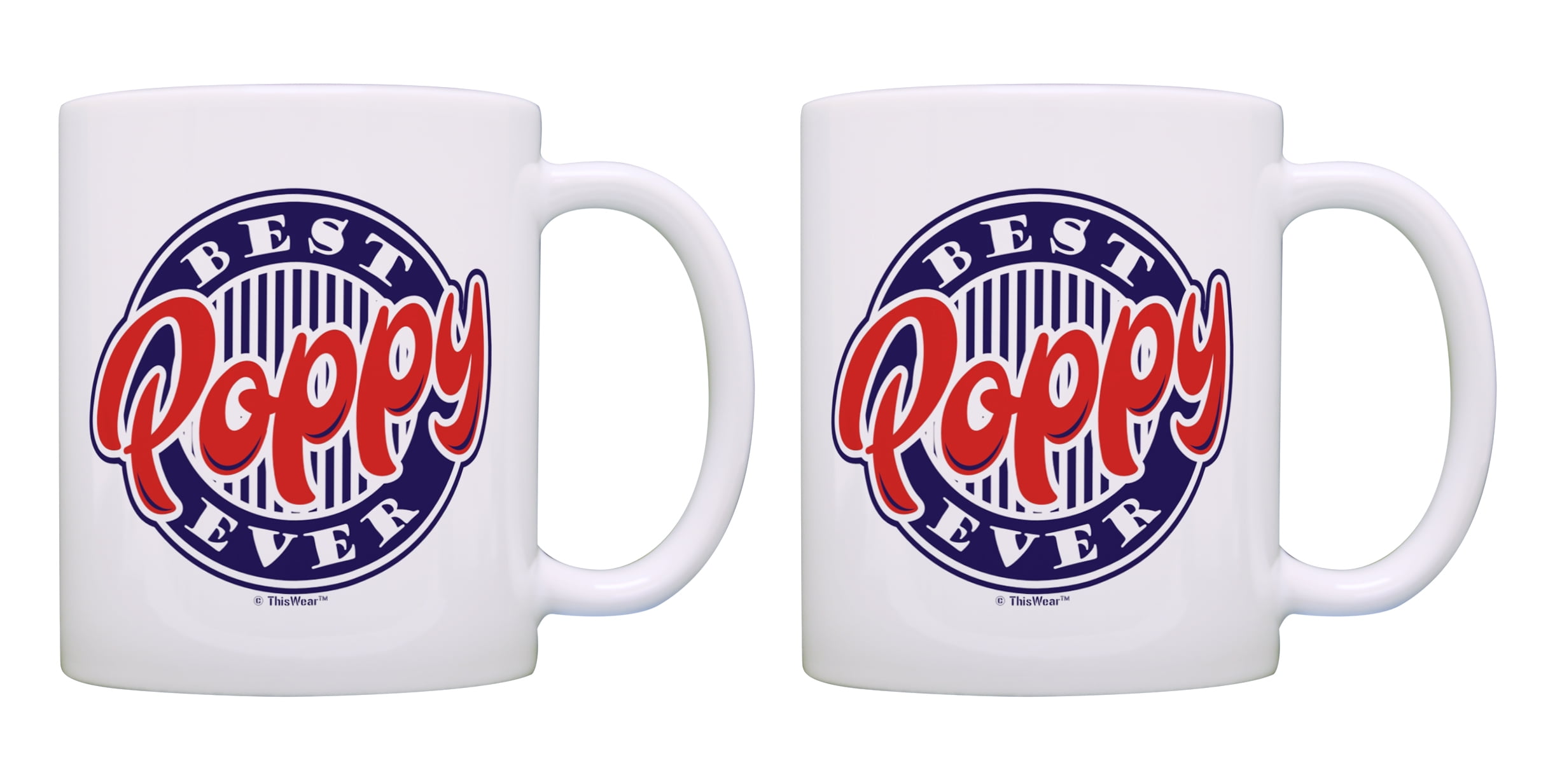 ThisWear Fathers Day Mug Best Poppy Ever Gift Poppy Cup Set Grandpa ...