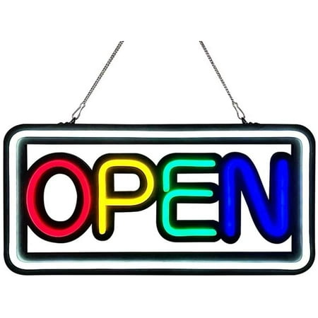 SAYDY Ultra Bright, LED Neon Open Sign, Adjustable Flashing Speed, and ...
