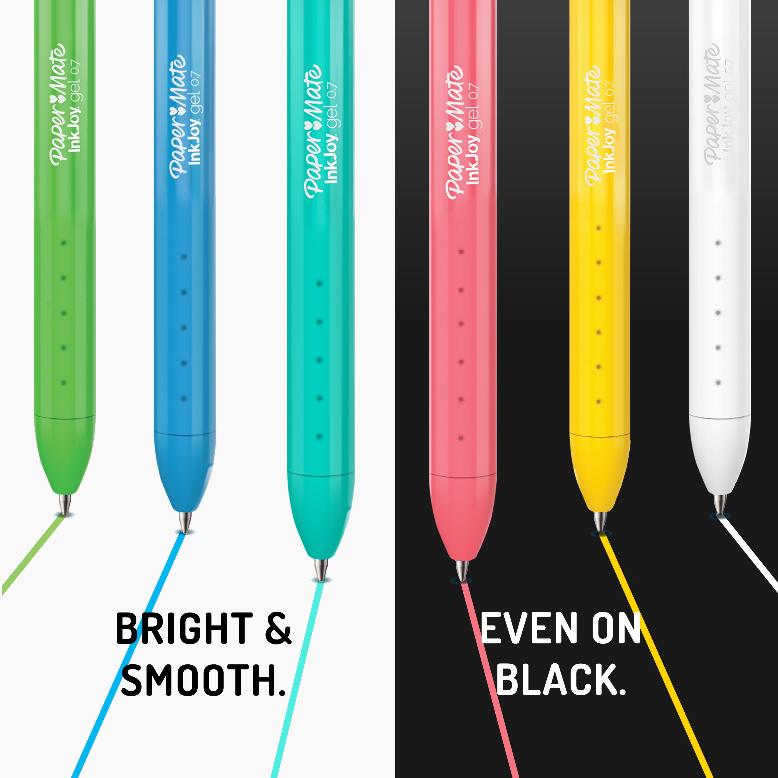 Paper Mate InkJoy Bright Gel Pens, Medium Point (0.7mm), Retractable ...