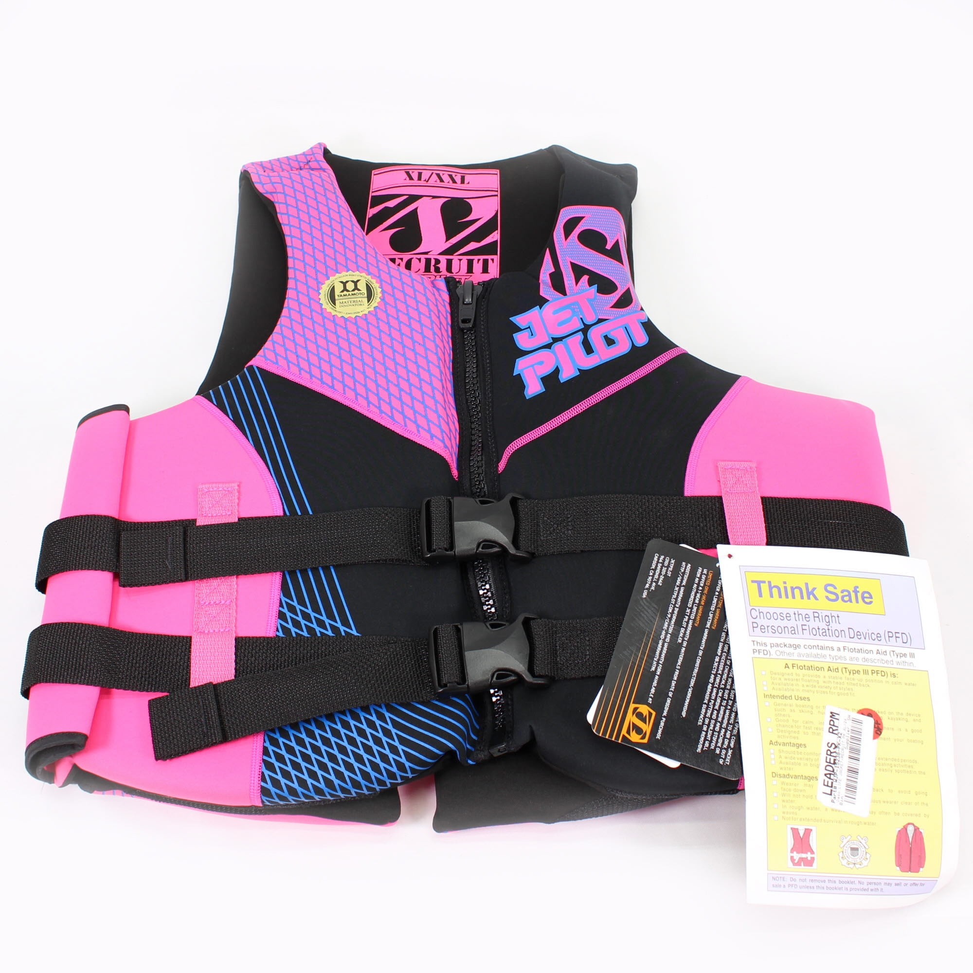 Yamaha Marine New OEM Life Jacket-Recruit Pink XL/XXL, WJP-15238-PK-X2 ...