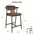 Counter Height Bar Stools Set of 8 with Arms, Soft Leather 8pcs Tall ...