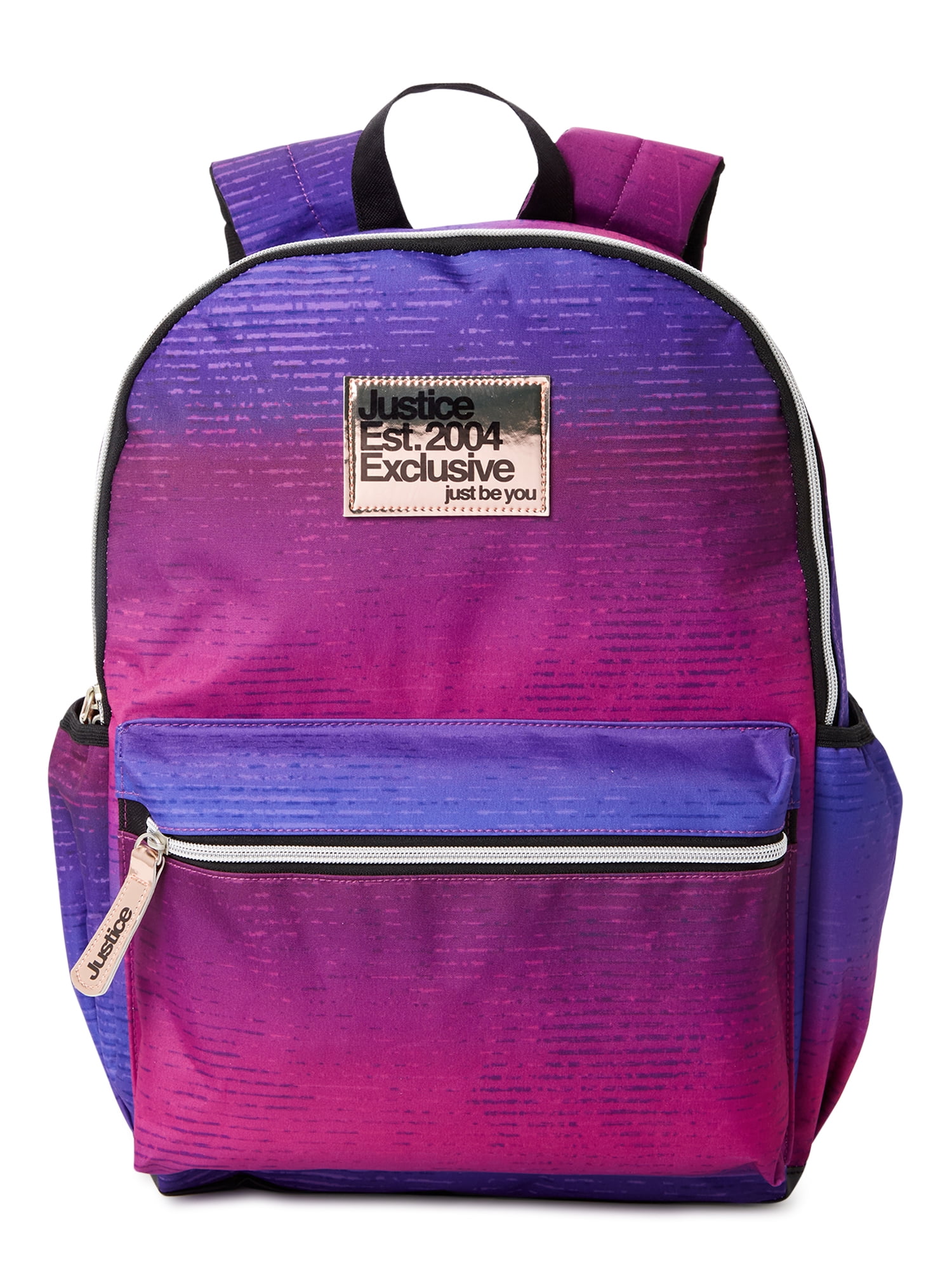 Justice Girls 17" Laptop Backpack Metallic Purple Ombre - Walmart.com