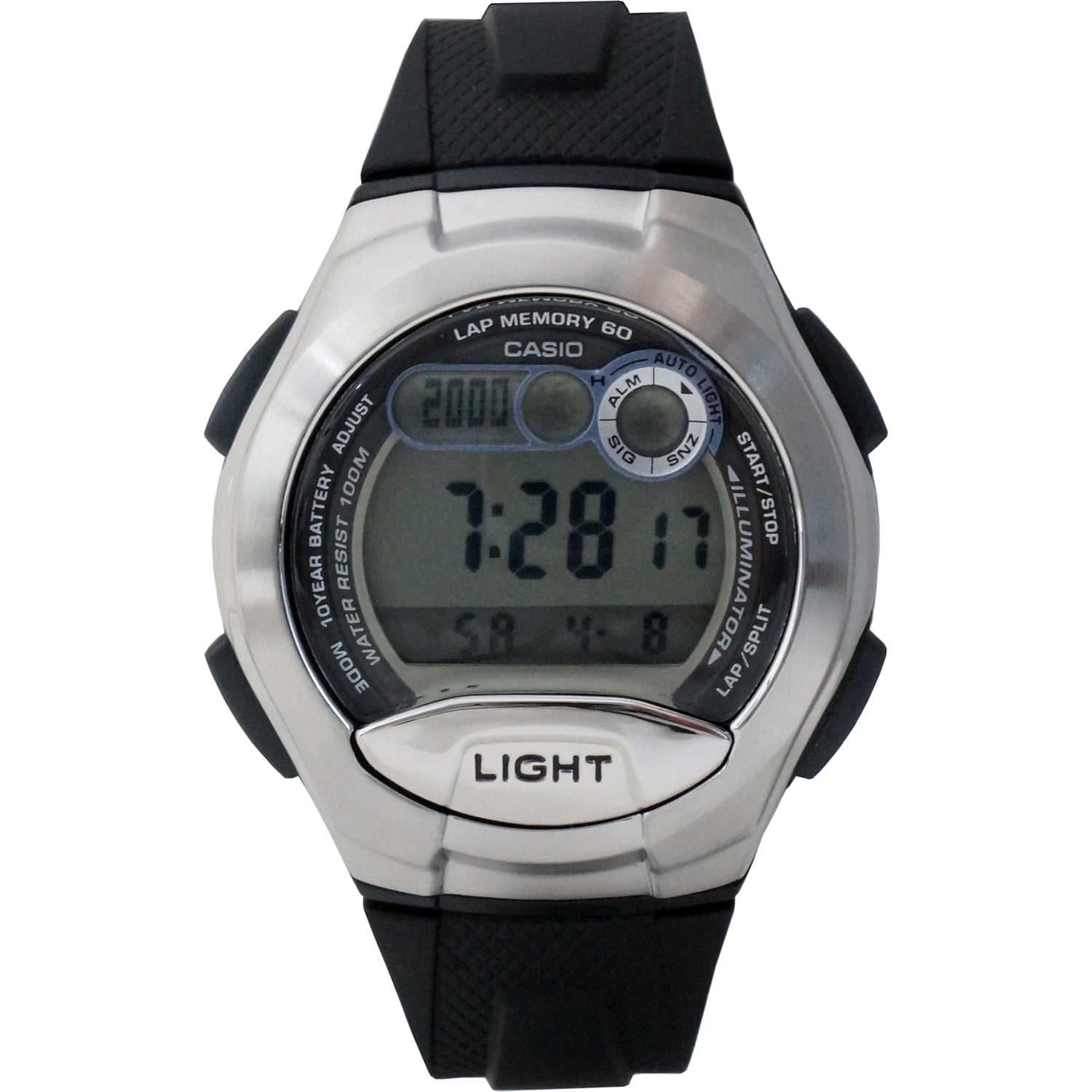 Casio W752-1A Men's Casual Sports Digital Grey Dial Black Rubber Strap ...