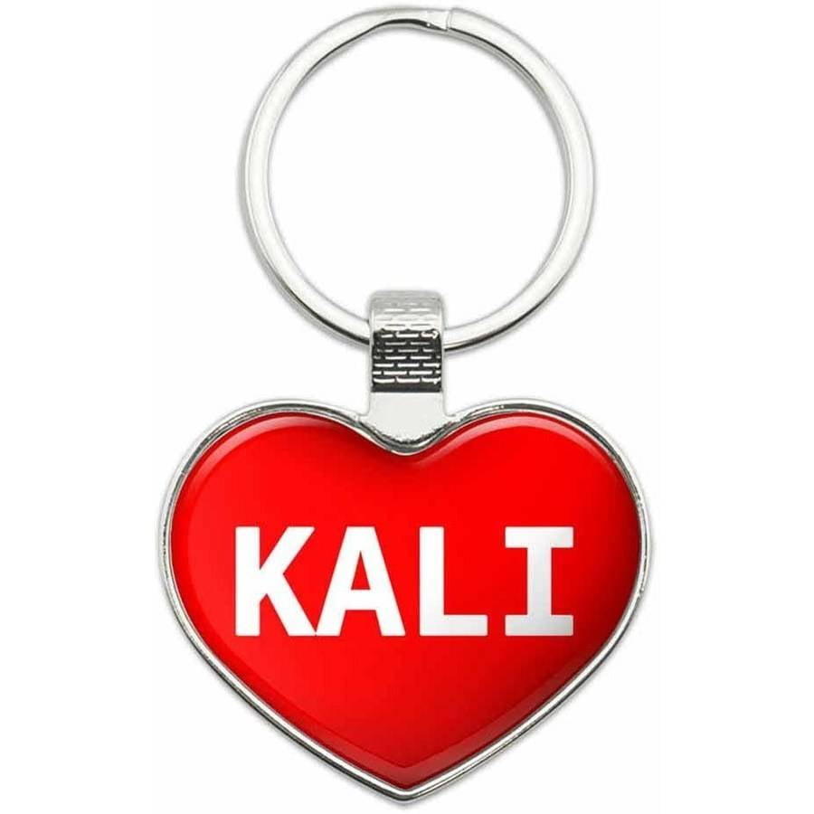 Kali - Names Female Metal Heart Keychain Key Chain Ring, Red - Walmart.com