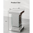 ARICOEASY Silver Mirrored Nightstand End Table Side, LED Table with ...