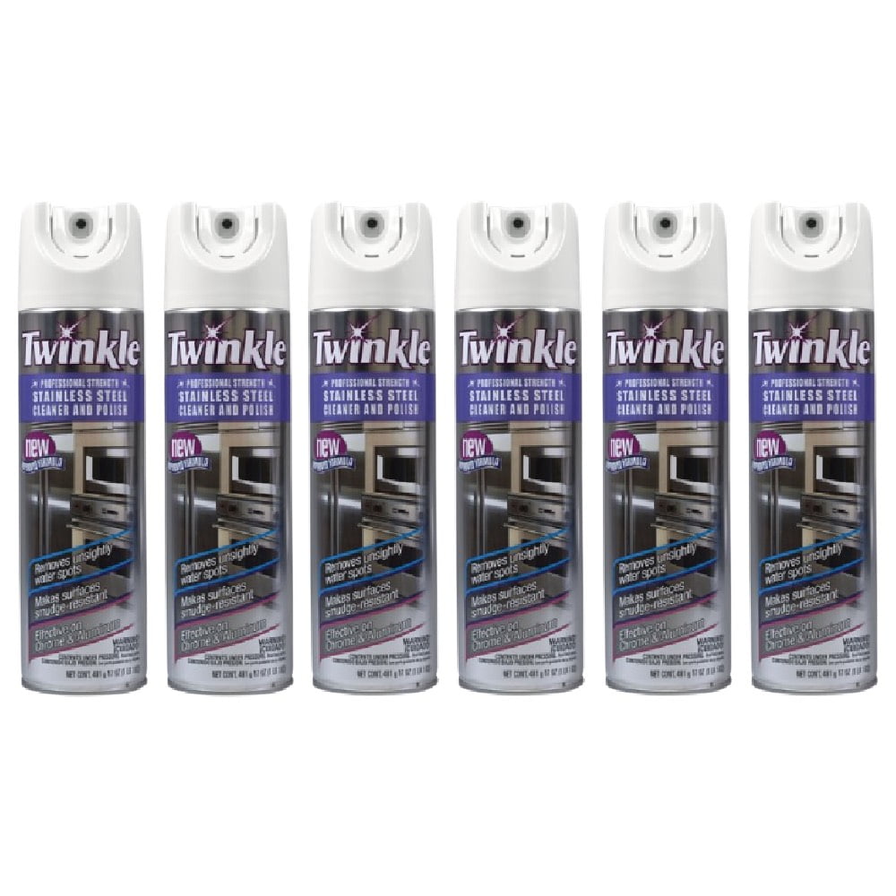 Twinkle Stainless Steel Cleaner and Polish 17 oz Aerosol Spray, 6 Pack ...