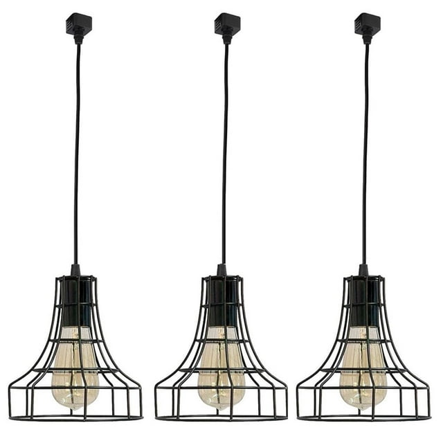 FSLiving J-Type Track Lighting Modern Industrial Look Cage Pendant ...