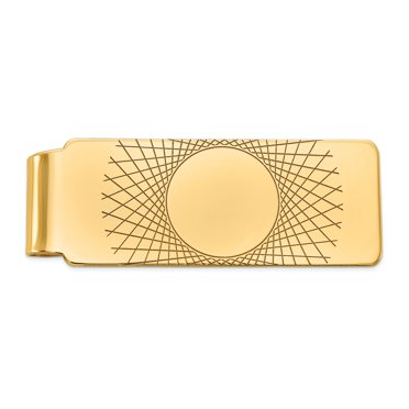 Primal Gold 14 Karat Yellow Gold Textured Dollar Sign Money Clip ...