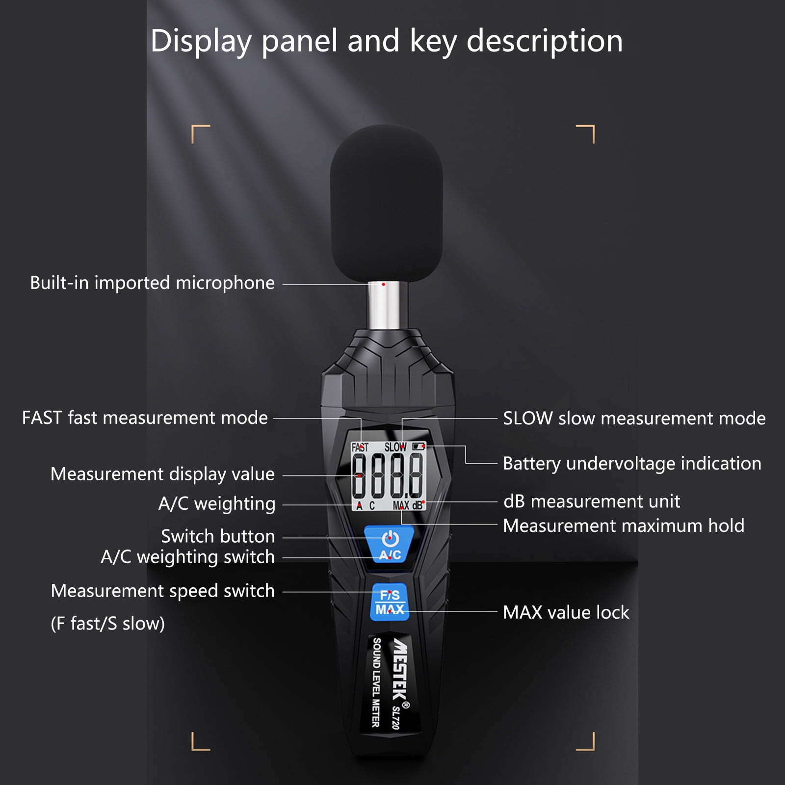 Buy Sound Level Meter Digital Sound Level Meter Reader Measurement ...